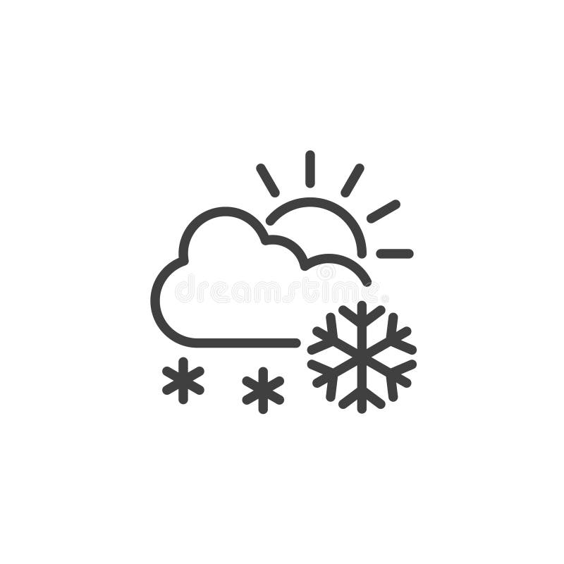 Winter forecast line icon stock vector. Illustration of outline - 292111916
