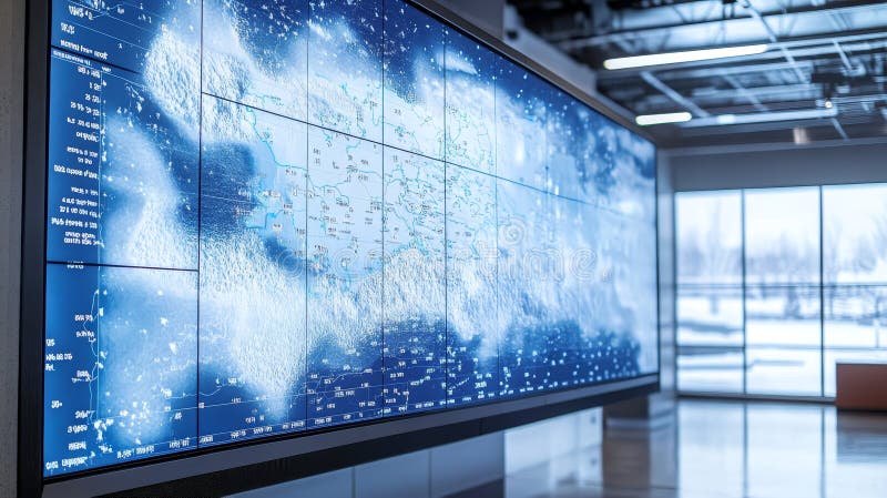 Winter Forecast Map Displaying Cold Fronts, Snow Patterns, and ...