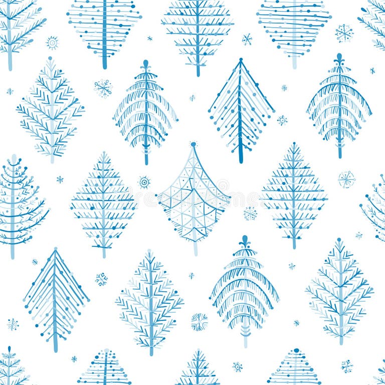 Winter Forest. Abstract Geometric Trees Stock Vector - Illustration of ...