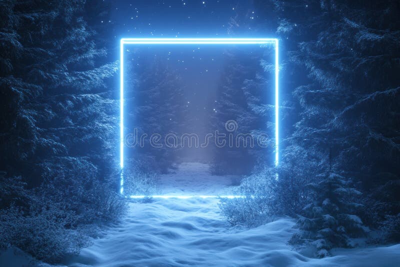 Winter Forest Banner, a Winter-themed Banner Featuring a Blue and White ...