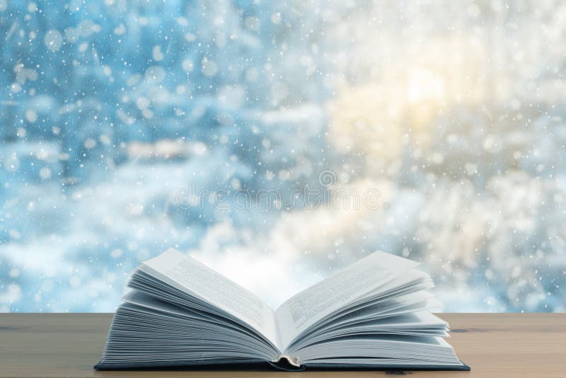 Winter forest book stock image. Image of bokeh, snowfall - 254412425