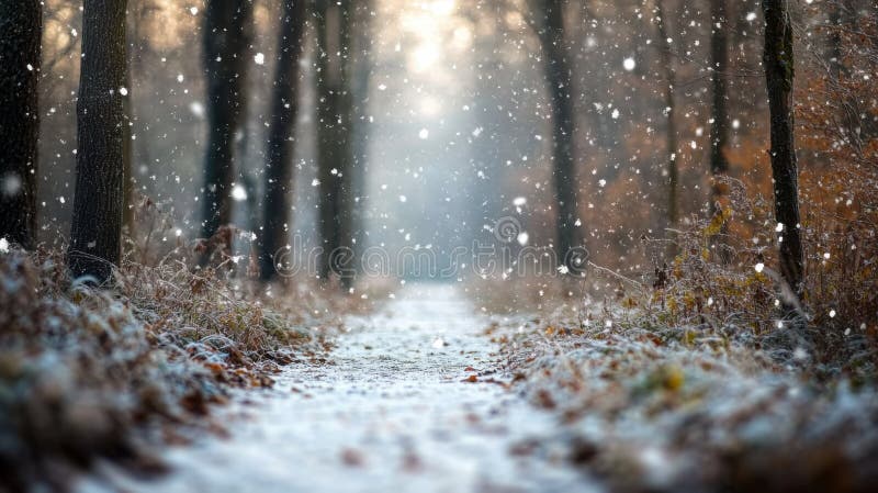 Winter Forest Path. stock image. Image of christmas - 342090153