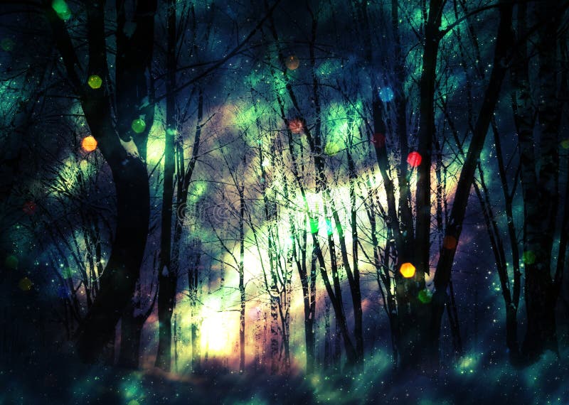 Winter forest space design stock illustration. Illustration of ...