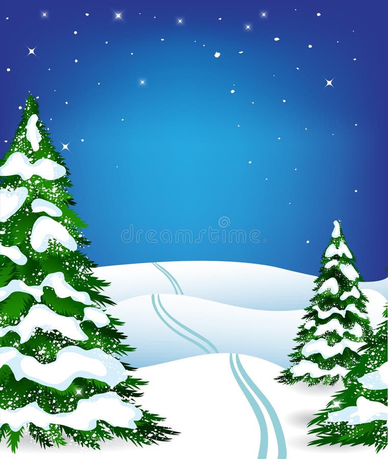 Winter Landscape, Mountain and Forest in Vector Stock Vector ...