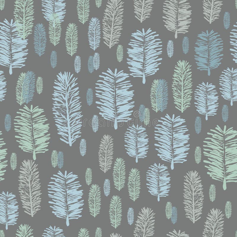 Winter Forest-Virgin Forest Illustration Seamless Repeat Pattern ...