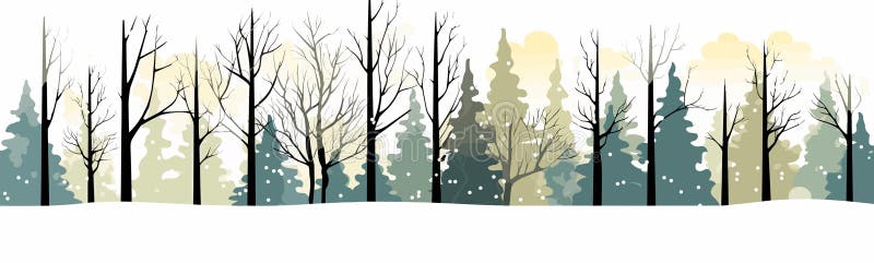 Winter Forest Wide Background Vector Illustration Stock Vector ...