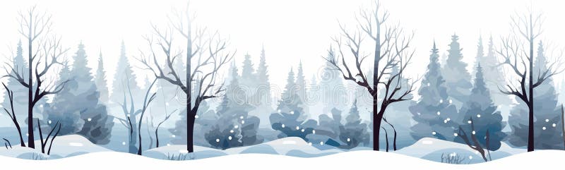 Winter Forest Wide Background Vector Illustration Stock Vector ...