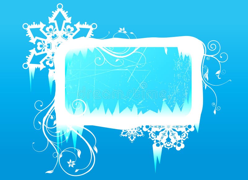 Winter Frame with Snowflakes in Art Line Style. Christmas Frame Design ...