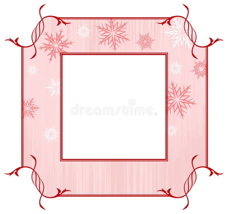 Winter Frame with Snowflakes in Art Line Style. Christmas Frame Design ...