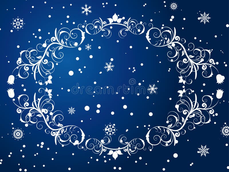 Winter Frame with Snowflakes in Art Line Style. Christmas Frame Design ...
