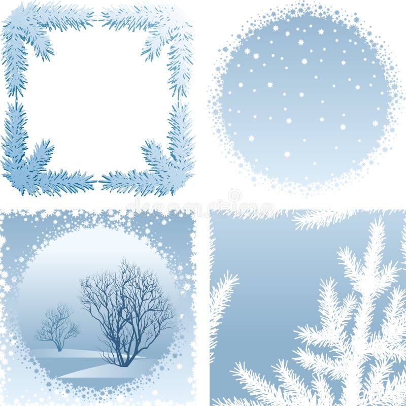 Winter frame stock vector. Illustration of tree, winter - 9891173