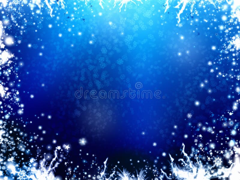 Winter Frame Background, with Stars and Snowflakes Stock Illustration ...