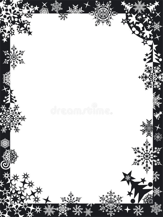 Winter Frame with Snowflakes Stock Illustration - Illustration of ...