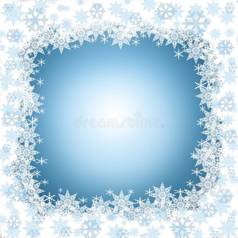 Winter Frame with Snowflakes Stock Illustration - Illustration of ...