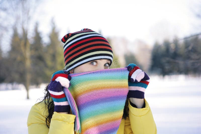 Winter Person stock image. Image of pretty, space, portrait - 8305945