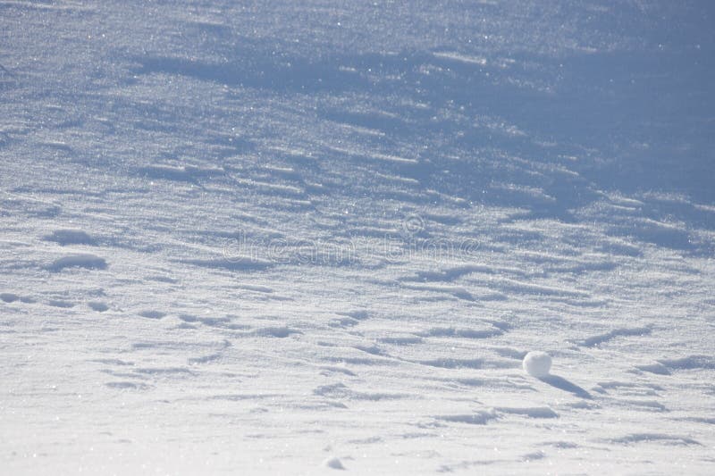 Small Snowball on White Snow Surface Texture Abstract Background Stock ...