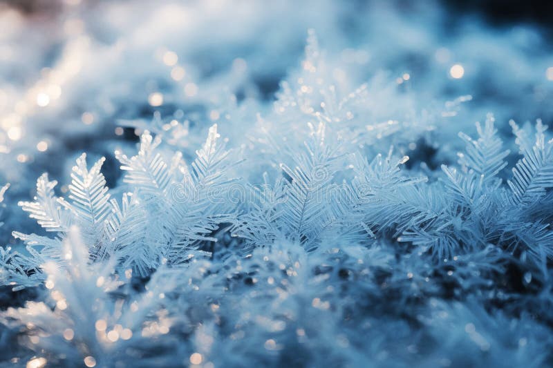 Winter Frost Patterns on Glass Ice Crystals Stock Illustration ...