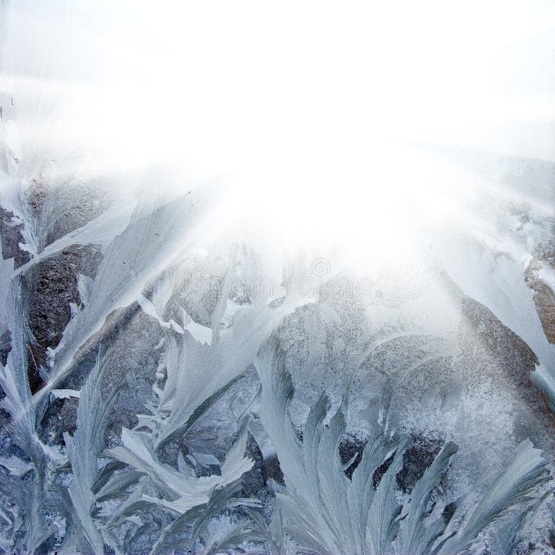 Winter frost on the window stock image. Image of blue - 48154219