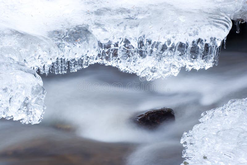 Winter Frozen Stream stock photo. Image of white, creek - 4245450