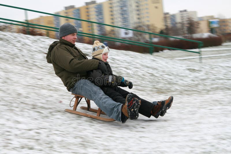 Winter fun stock image. Image of outside, happy, riding - 12372631