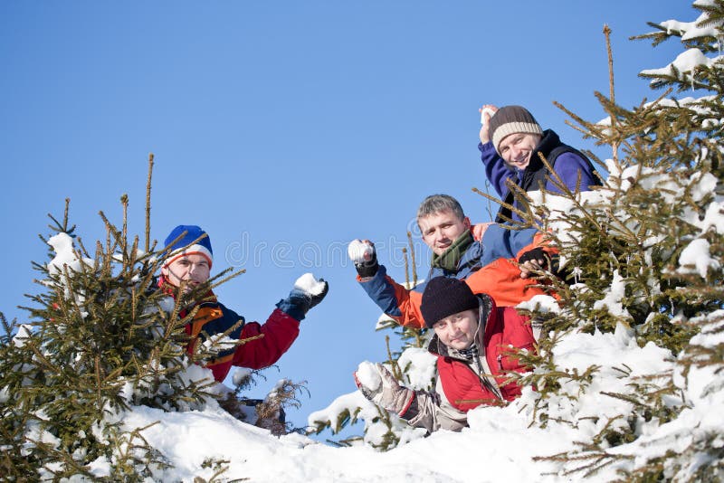 Winter fun stock image. Image of beautiful, friends, nature - 18122871