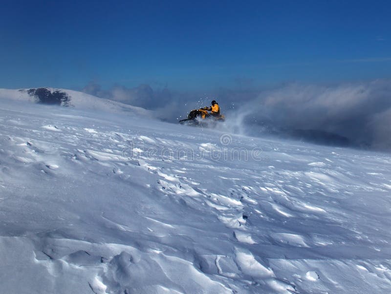 Winter fun stock photo. Image of mountains, snowmobile - 21866930
