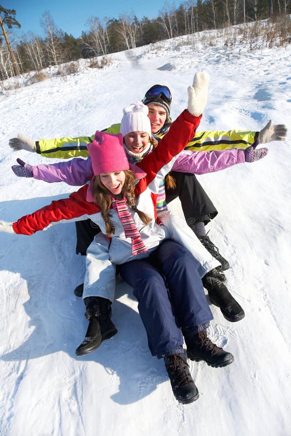 Winter fun stock photo. Image of holiday, family, snow - 27398812