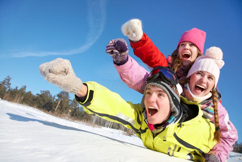 Winter fun stock photo. Image of holiday, family, snow - 27398812