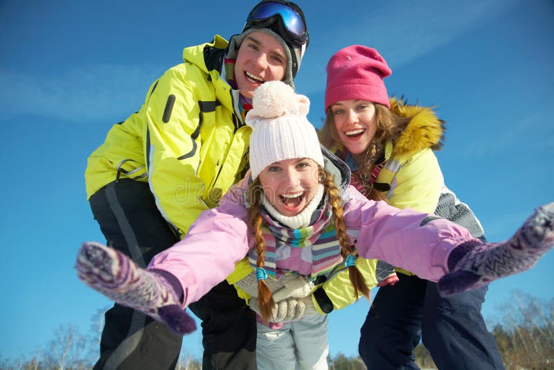 Winter fun stock photo. Image of holiday, family, snow - 27398812