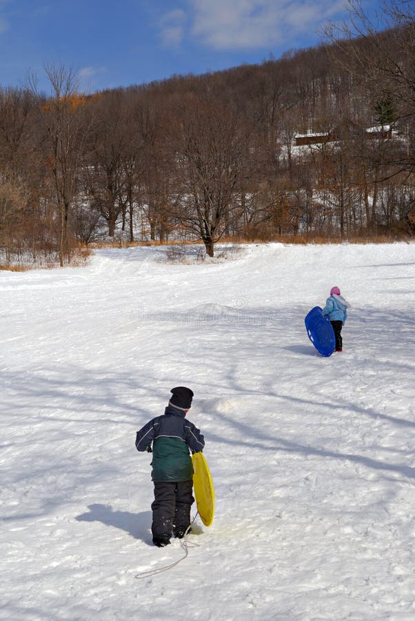 Winter Fun stock image. Image of winter, sledding, outdoors - 5665239