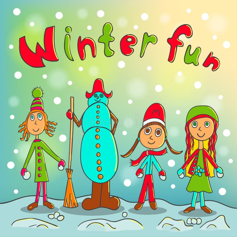 Winter fun stock illustration. Illustration of frost - 63061399