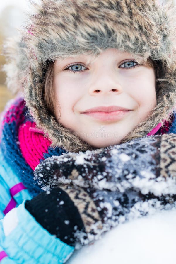 Winter Fun - Portrait of Happy Child Girl on a Winter Walk Stock Image ... Winter Fun - Portrait of Happy Child Girl on a Winter Walk Stock Image ...