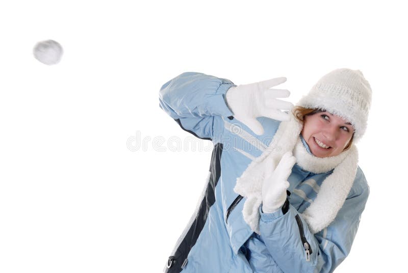 Winter Fun: Snowball Battle Stock Image - Image of catching, coat: 16441571