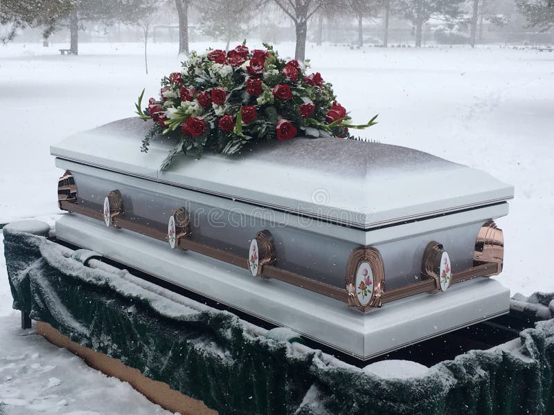 Closeup Shot of a Colorful Casket in a Hearse or Chapel before Funeral ...