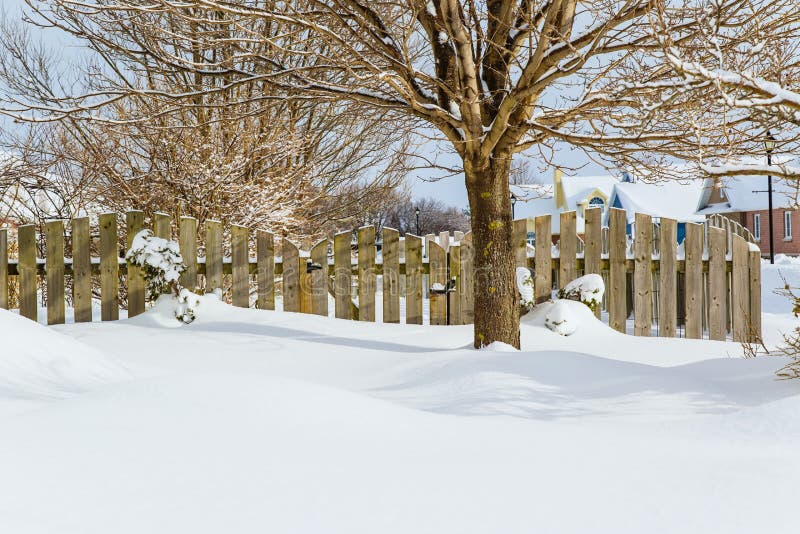 Winter Garden Gate stock image. Image of frozen, fence - 46479975