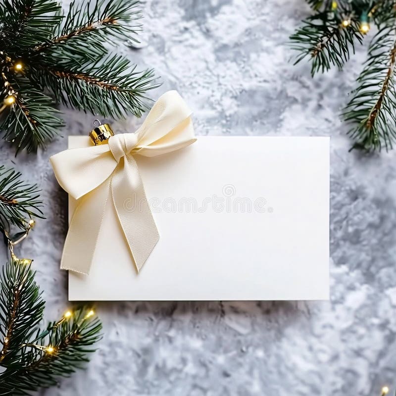 Winter Gift Box with Pine Decorations. Stock Illustration ...