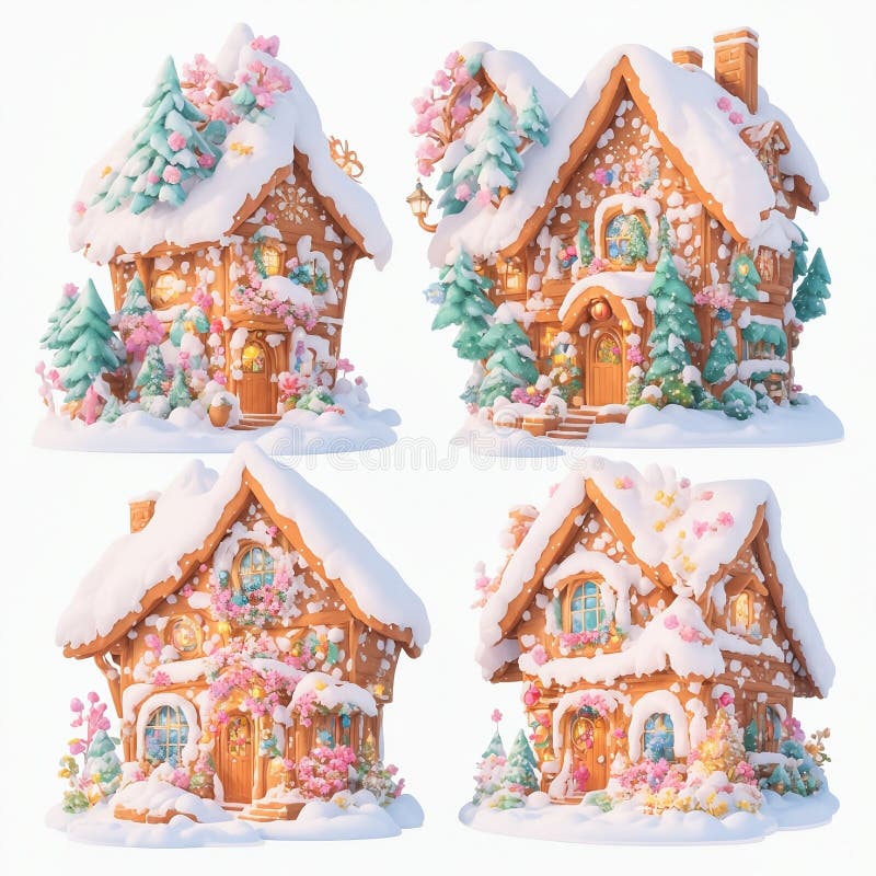 Winter Gingerbread house stock illustration. Illustration of cake ...