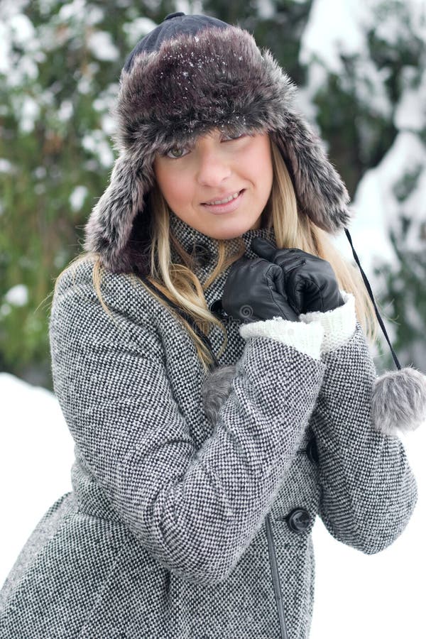 Winter girl stock photo. Image of clothing, conifer, cold - 12296978