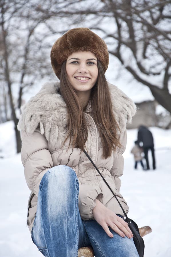 Winter girl stock photo. Image of nature, female, scarf - 23485446