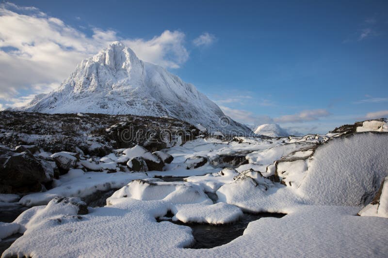 Winter, Glen Coe stock photo. Image of frost, river, blue - 33868958