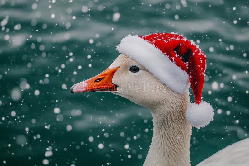 Winter Goose Wearing a Hat. Fun and Realistic Stock Photo - Image of ...
