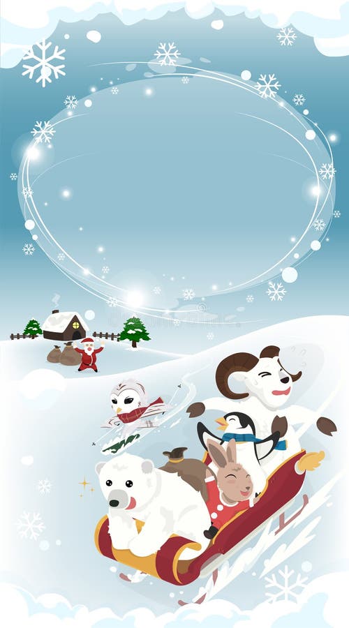 Winter Greeting Long Version Blank Title Stock Illustration ...