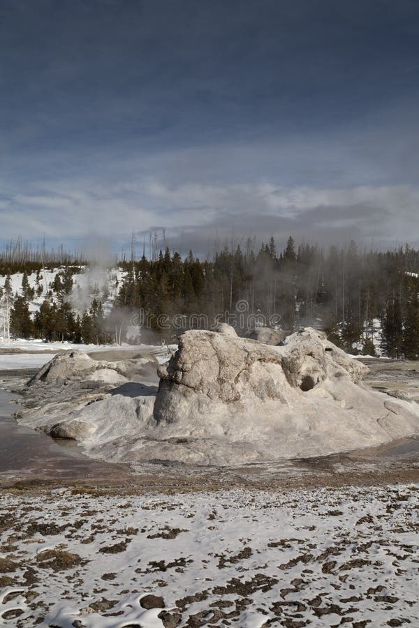 Winter, Grotto Geyser, Yellowstone NP Stock Photo - Image of winter ...
