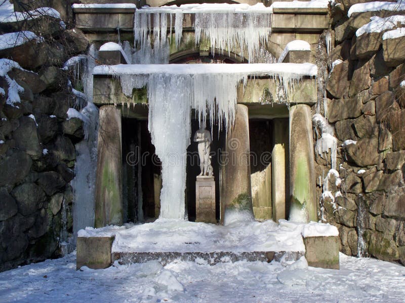 Winter grotto in park stock image. Image of winter, grotto - 24272291
