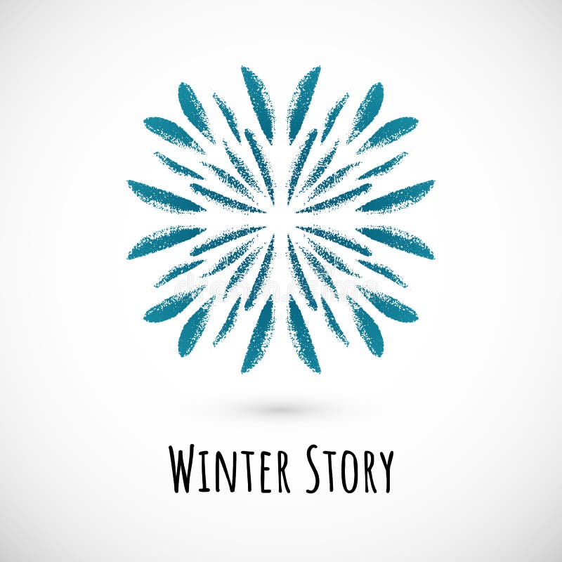 Winter Hand Draw Blue Snowflake Icon, Vector Doodle Design Stock ...