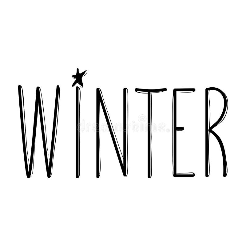 Winter Hand Drawn Text. Vector Illustration EPS 10 Stock Vector ...