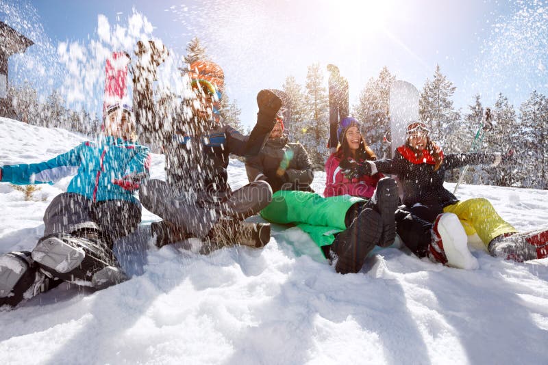 Winter Happiness Enjoying in Snow Stock Image - Image of skiing, enjoy ...