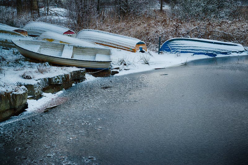 Winter harbor stock photo. Image of cold, sweden, season - 48394008