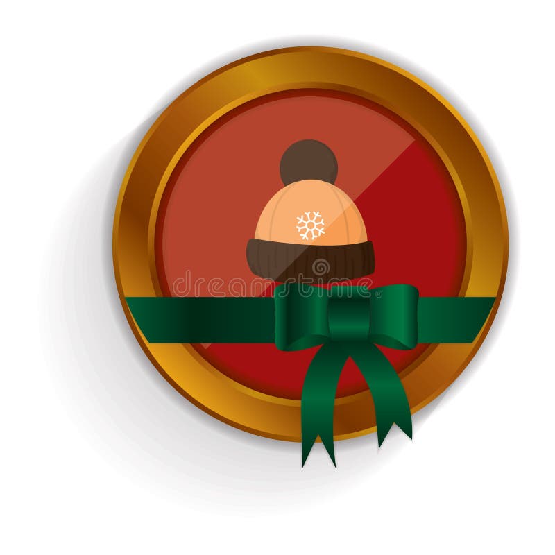 Winter Hat Button. Vector Illustration Decorative Design Stock Vector ...