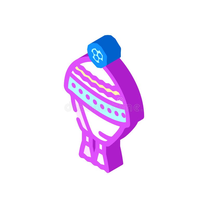 Winter Hat Cap Isometric Icon Vector Illustration Stock Illustration ...